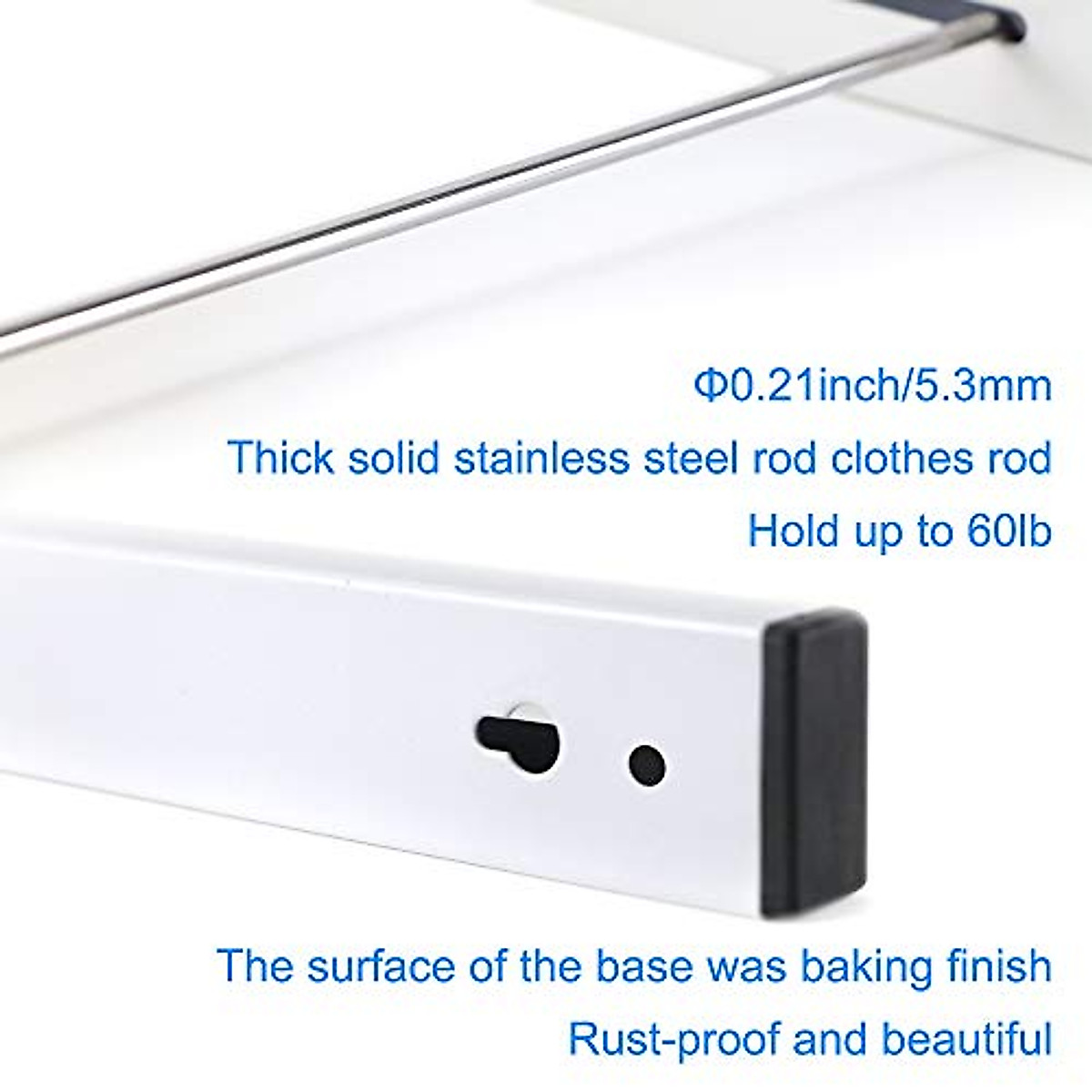 Mai Hongda Folding Clothes Hanger Wall Mounted Retractable Laundry Room Organizer Drying Rack Holder Stainless Steel Rod Hanging on Bathroom Balcony Garage Indoor/Outdoor Dryer (Triangle 1 Pack)