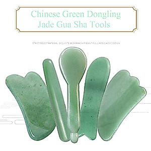 TOP SEWING Jade Gua Sha Massage Tools Facial Tool Natural Green Gua Sha Anti Aging Facial Skin SPA for Rejuvenate Skin Anti-Wrinkle Anti Aging