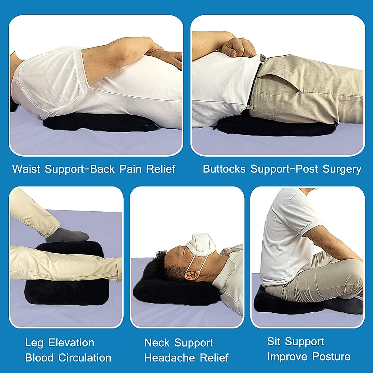 Donut Pillow for Tailbone Pain Coccyx Cushion Butt Office Chair Hemorrhoid Pillow for Sitting Pressure Sciatica Pain Relief Doughnut Pillow Lower Back Bed Sore Wheelchair Car Gamer Seat Cushion