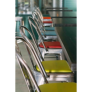 Rounded Back Chair Cushion: Fits Industrial/Modern/Farmhouse Type Chairs and Stools. Handmade in USA (Grey 4 Pack)