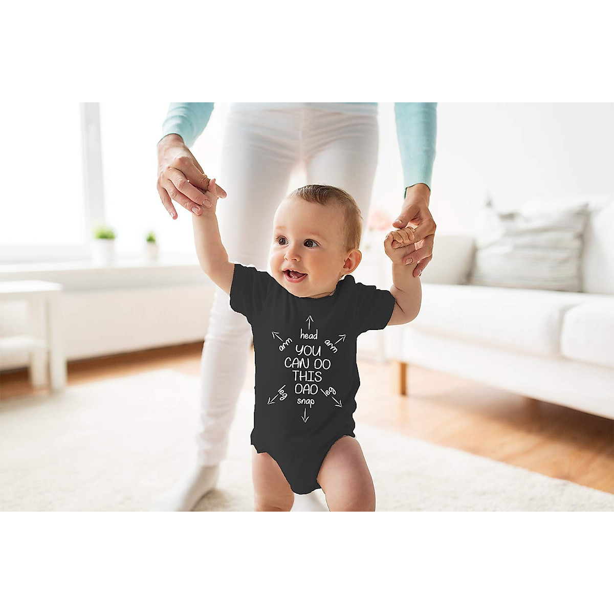 You Can Do This Dad - Funny Baby Essentials Bodysuit - Cute Baby Girl Clothes Newborn Boy Outfit (Newborn, Black)