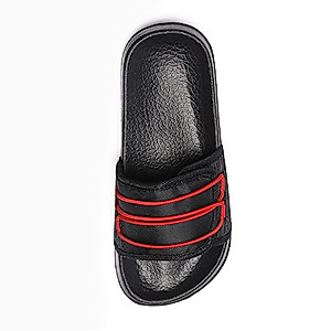 DREAM PAIRS SDSS221K Toddler Girls Kids Classic Sandals House Slipper Shower Slides Black/RED Size 2 Little Kid