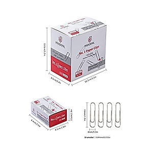 PAPERPAL #1 Nonskid Paper Clips, 2000 Medium Paper Clips (20 Boxes of 100 Each), Bulk Paperclips for Office School & Personal Use, Daily DIY, 1-2/7" Silver Heavy Duty Non-Skid Paper Clip Standard Size