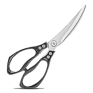 Diesisa Kitchen Scissors, Stainless Steel Dishwasher Safe Heavy Duty Kitchen Scissors for All Purpose, Kitchen shears for Poultry/Chicken/Rib/Meat/BBQ/Barbecue - Black