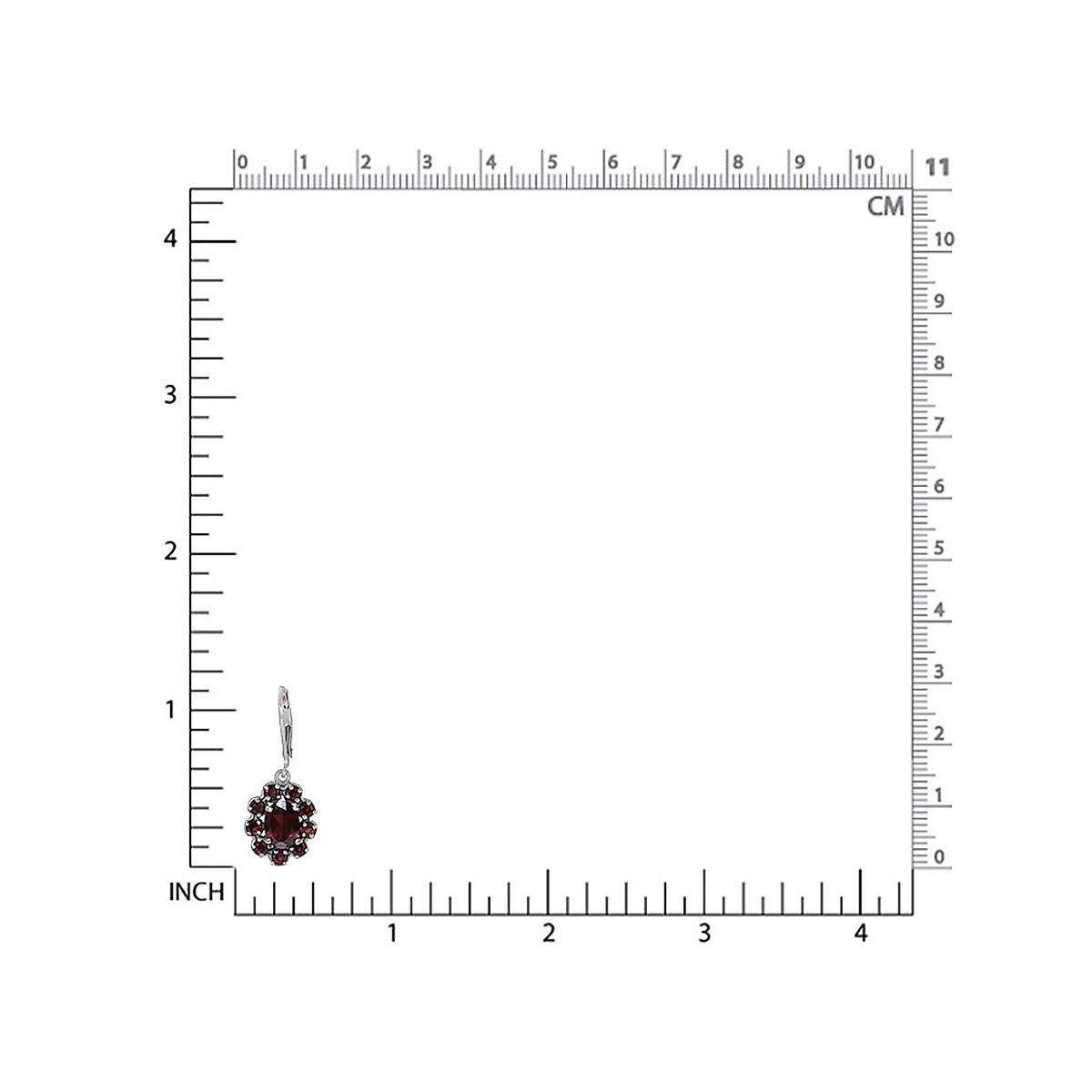 Silvershake 2.72ct. Natural Garnet 925 Sterling Silver Flower Cluster Leverback Dangle Earrings