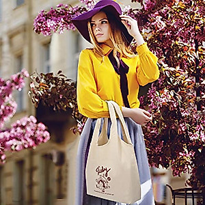 CGBE Canvas Tote Bags with Inner Pocket Reusable Grocery Bags Bulk Reusable Shopping Bags Large Capacity Machine Washable