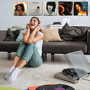 WANLIAN Clear Vinyl Record Shelf Wall Mount 10 Pack, 3.94" Wall Shelf Mount & Holder for Vinyl Album Display and Storage, Acrylic Record Frame Show Your Favorite LP