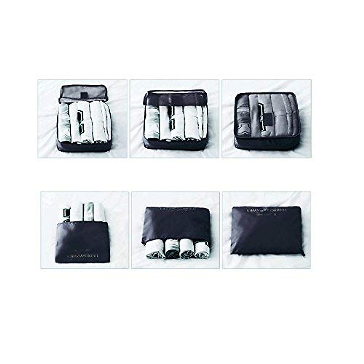 7 Set Packing Cubes for Travel, Luggage Organizers with Shoe Bag, Compression Pouches Clothes Suitcase Lightweight Storage Bag