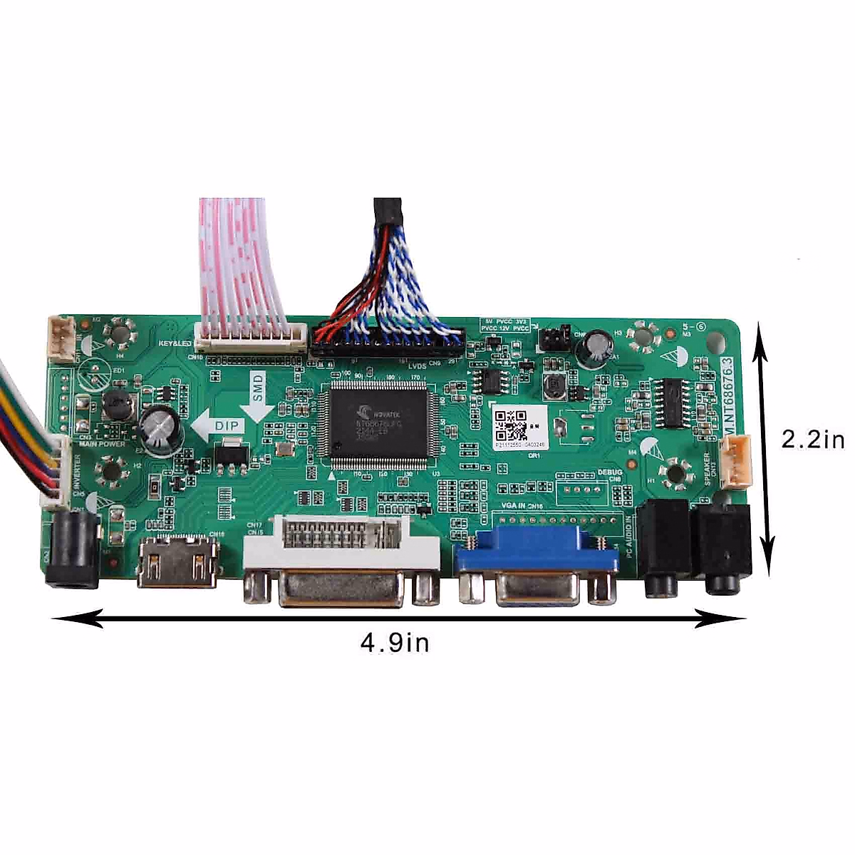 VSDISPLAY HD-MI VGA DVI LCD Controller Board M.NT68676 Work for 23 inch 1920x1080 LED Backlight 30 pin LVDS Panel : LTM230HT09 LTM230HT10 LTM230HT11 LTM230HT12