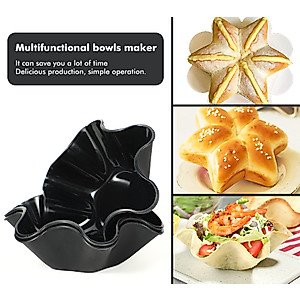 Koluti 3 Pack Tortilla Bowl Maker, Nonstick Silicone Taco Salad Shell Pan Baking Mold, Tostada Baker for Kitchen, Microwave & Dishwasher & Oven Safe, Black
