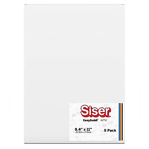 Siser EasySubli Sublimation Heat Transfer Vinyl 8.4" x 11" - 5 Pack