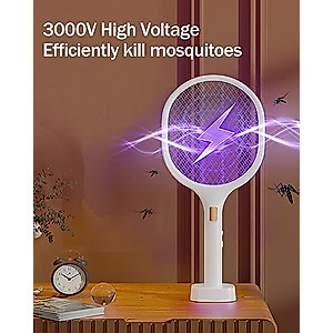 Bug Zapper Racket, Electric Fly Swatter, 2 in 1 Swatter Zapper, Mosiller Bug Zapper with 3-Layer Safety Mesh, Fruit Fly Swatter Electric Zapper, Indoor Bug Zapper for Home