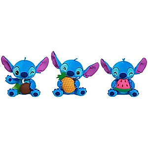 Disney Stitch Small Plush Stitch and Pineapple, Stuffed Animal, Blue, Alien, Kids Toys for Ages 2 Up by Just Play