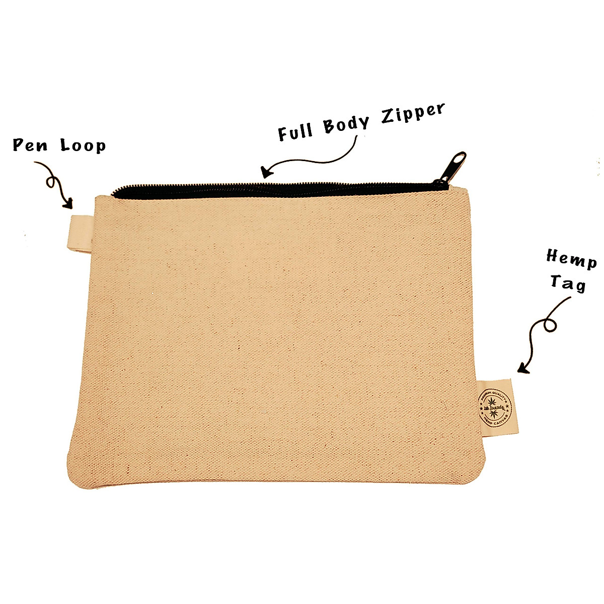 Ink Trendz® Infertility Warrior IVF IUI Makeup Bag, Pencil Pouch Hemp Canvas Zipper Pouch 7" x 9" (Worth Every Shot)