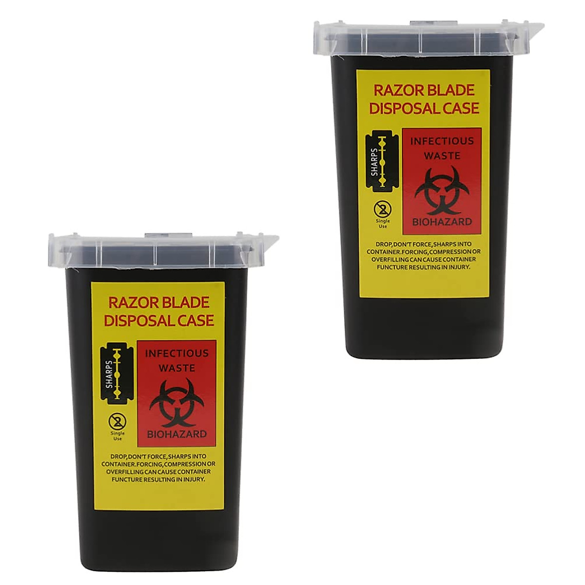 Lurrose Waste Blades Cases 2Pcs Blade Disposal Case Blade Dispenser Case Safe Razor Storage Bank Razor Holder Organizer Waste Blade Container for Used Safety Blades Razors Barbershop Supplies