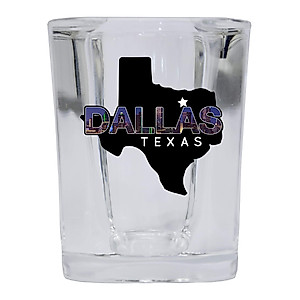 Dallas Texas Lone Star State Trendy Souvenir Square Shot Glass