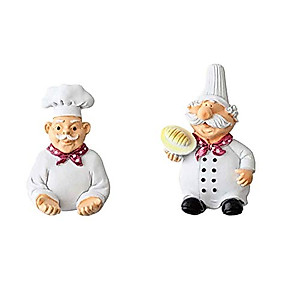 2pcs Power Cable Plug Hook Cartoon Chef Strong Wall Decor Stick Hooks for Home Kitchen Living Room (Foot Hand Holder)
