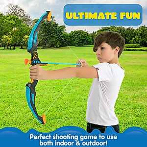 JOYIN 2 Pack Bow and Arrow Archery Toy Set for Kids, Light Up Archery Play Set with 2 Luminous Bows, 18 Suction Cups Arrows, 6 Targets, and 2 Quivers