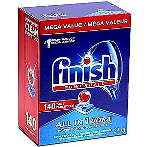 Finish Powerball Automatic Dishwasher Detergent, All in 1 Ultra Powerful Clean, 2.4 KG - 140 Tabs