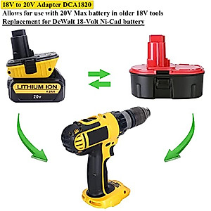 Lasica 2Pack DCA1820 Replacement for DeWalt Battery Adapter, Replacement for DEWALT 18V to 20V Adapter Compatible with Dewalt 20V or 20V/60V Max Lithium Battery DCB606 DCB609 DCB201 DCB204 DCB206