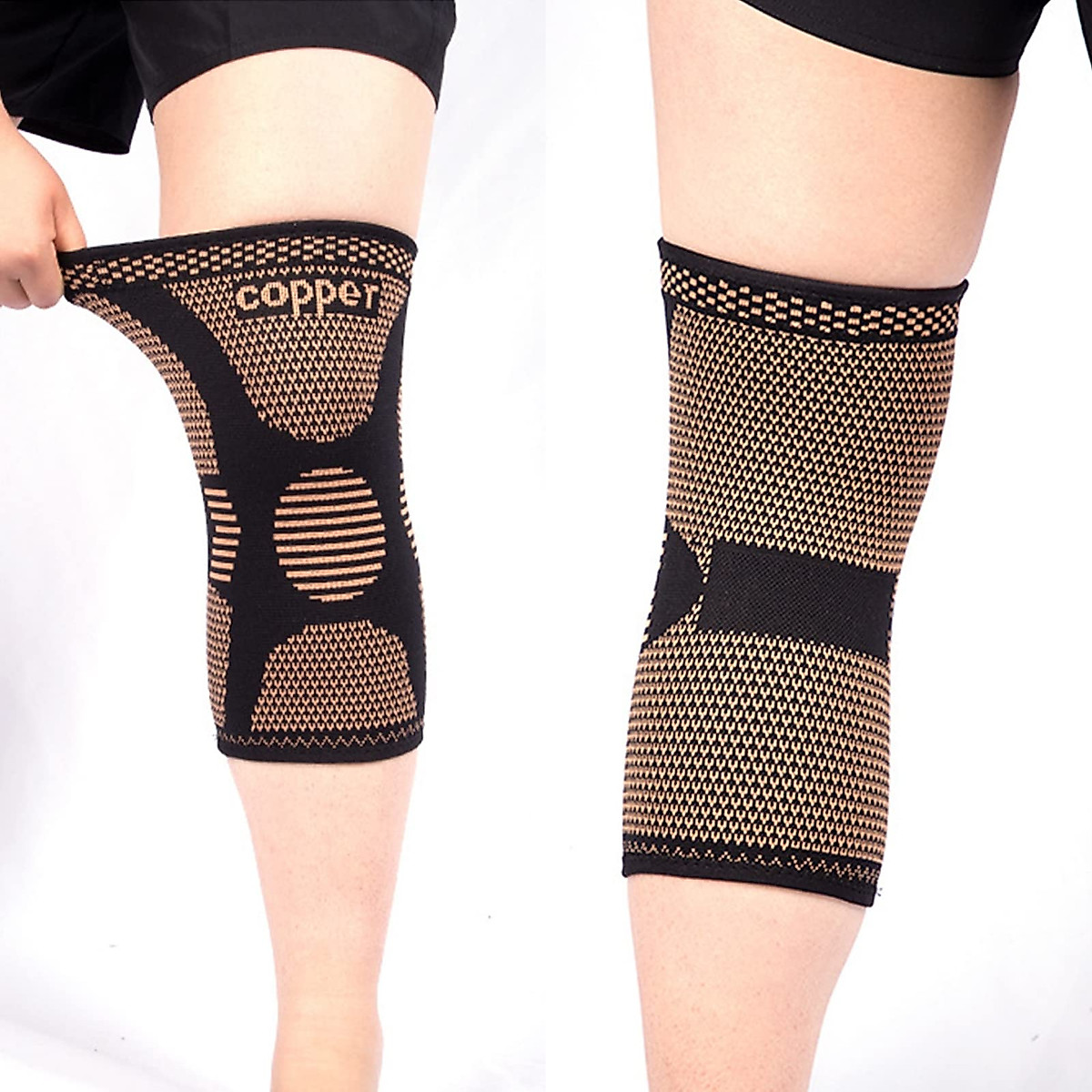 Grebest 1 Pair Knee Brace,Knee Protector Soft Fabric Breathable Wear-Resistant High Stretchy Protective Gear Leg Knee Pad for Gym, Workout, Sports B XL XL