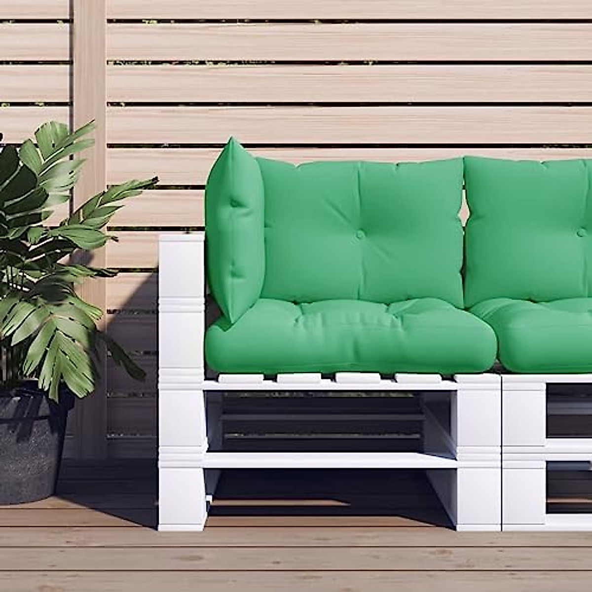 MBFLUUML Backrest Patio Cushion, Outdoor High Back Chair Cushion, Pallet Sofa Cushions 3 pcs Green Fabric Suitable for Home, Bedroom, Outdoor Patio, Garden.