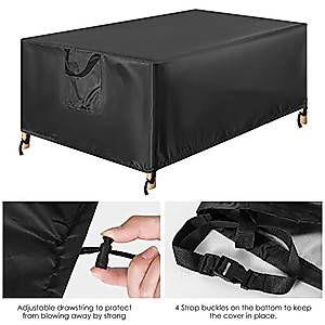 Patio Furniture Covers, Heavy Duty Outdoor Furniture Cover Waterproof, Patio Table and Chair Set Cover, UV Resistant Rain Sun Dustproof Patio Table Covers for Outdoor Furniture, 110 x 84 x 28 inches