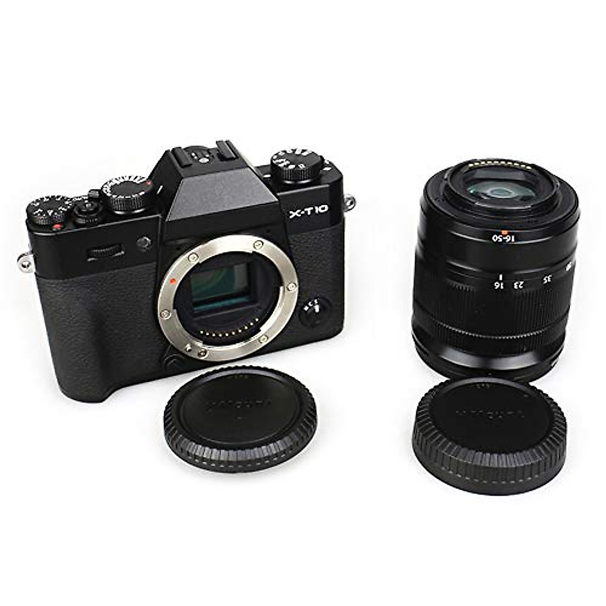 2 Pack X Mount Body Cap Cover & Rear Lens Cap for Fuji Fujifilm X-T5 X-T4 X-T3 X-T2 X-S20 X-S10 X-T30 X-T20 X-T200 X-H1 X-H2 X-H2S X-PRO3 PRO2 X-E4 X-E3 X-A7 X-A5 & More Fujifilm X Mount Camera & Lens