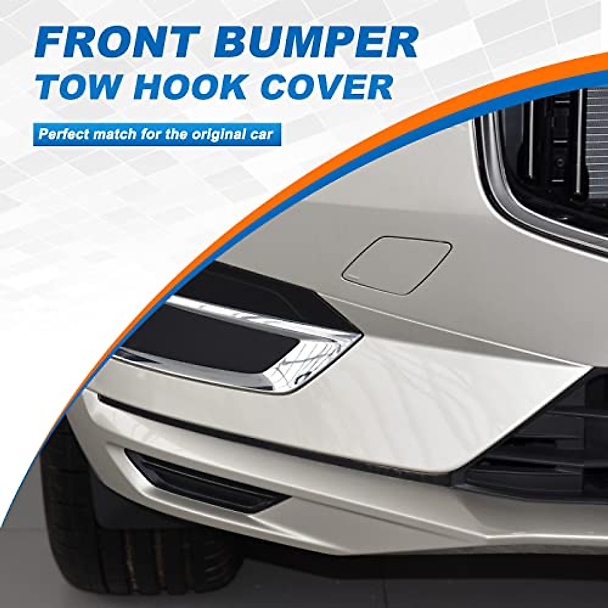 Front Bumper Tow Hook Cover Towing Eye Cap Fit for Volvo XC60 2018 2019 2020 2021 39846406 398464065 31425165 (White, Right Passenger Side) Xinpinsai