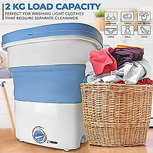 Folding Portable Mini Washing Machine，Ultrasonic Ozone sterilization,mini washing machine,Folding Washing machine For wash baby clothes, Apartment Dorm,Travelling，Gift for Friend or Family