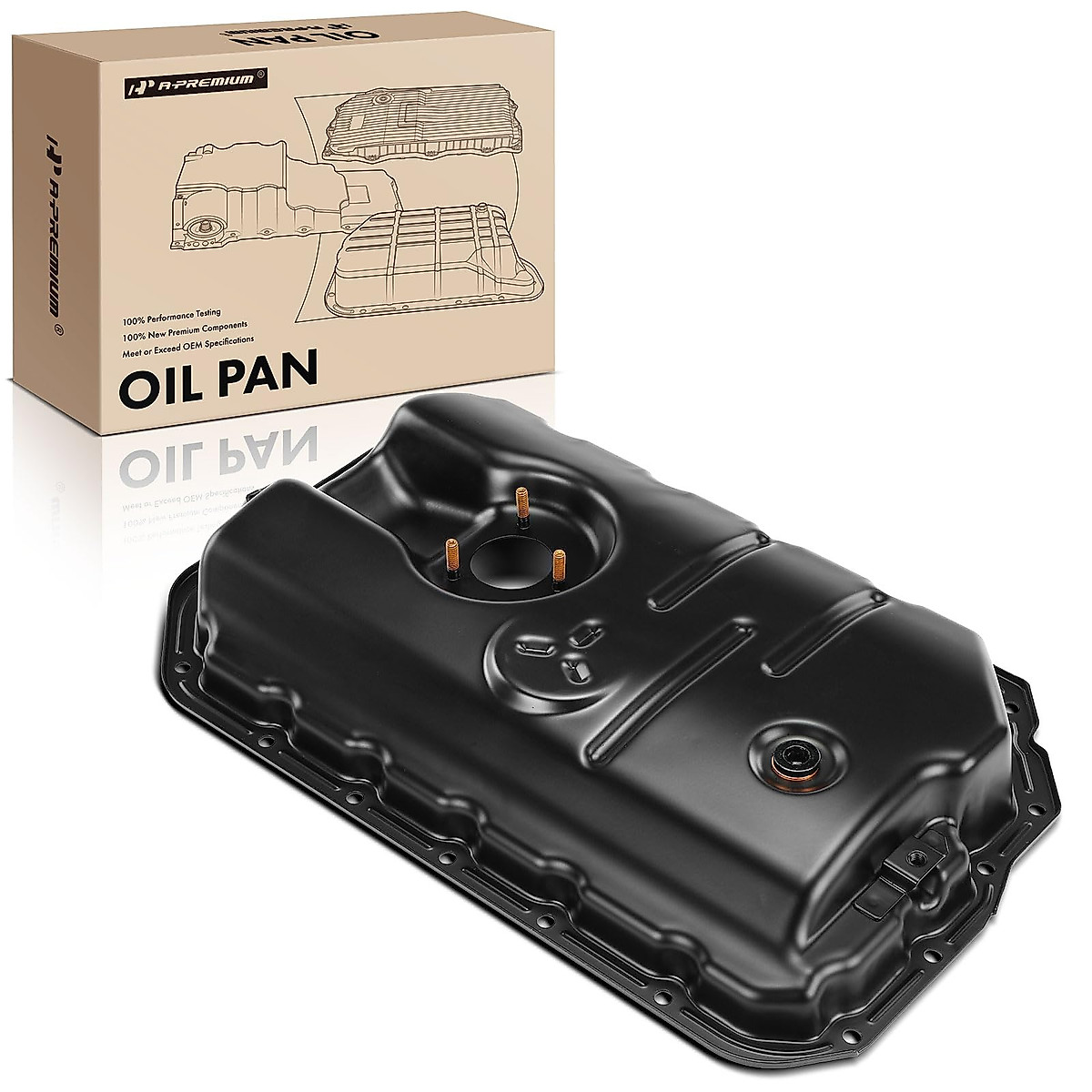 A-Premium Lower Engine Oil Pan Sump with Drain Plug Compatible with Audi A4 Quattro, A5 (Quattro), A6 (Quattro), A7 (Quattro), A8 (Quattro), Q5 Q7