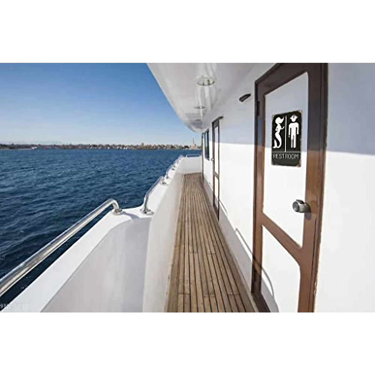 Funny Mermaid Pirate Vintage Restroom Door Sign Bathroom Decor Use For Nautical,Mermaid,Pirate,Beach,Ship Themed Wall Decor 12" * 8" (515)