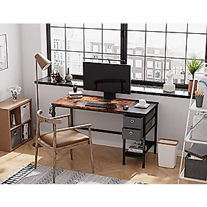 HOMIDEC Office Desk, Computer Desk with Drawers 47" Study Writing Desks for Home with Storage Shelves, Desks & Workstations for Home Office Bedroom