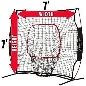 Franklin Sports MLB Flexpro Training Backstop Net and Pitching Target - Baseball and Softball Batting Practice Net - Portable Sport Net and Target, Black, 7' x 7'