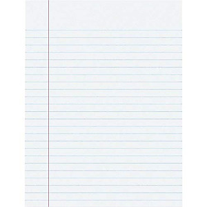 Pacon Composition Paper, 8"X10 1/2", 3/8" Ruling, White, 500 Sheets