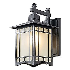 TAMSOI LED Outdoor Wall Light Fixtures Outdoor Wall Lanterns Waterproof Small Wall Sconce Black Metal Porch Lights Outside Lighting Wall Mount E27 for Garage Driveway Patio