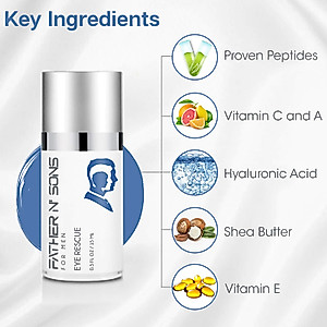 Eye Rescue Men’s Eye Cream – Anti-Aging Eye Cream for Men – Hydrating Under Eye Treatment – Total Eye – Reduces Puffiness, Dark Circles, Wrinkles – Rich in Antioxidants