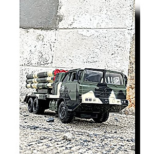 Big Daddy Military Missile Transport Army Truck Defence System 18 Long Range Missile Jungle Camouflage Toy Truck