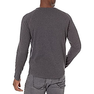 Amazon Essentials Men's Slim-Fit Long-Sleeve Henley Shirt, Charcoal Heather, X-Small