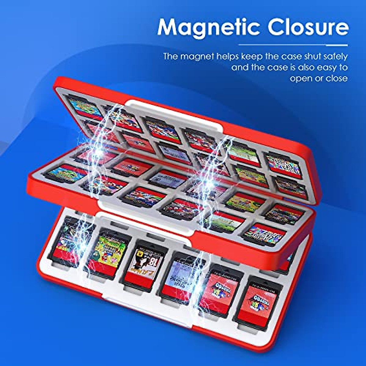 TiMOVO 48 Game Card Case for Nintendo Switch OLED 2021/Switch/Switch lite, 48 Game Holder Cartridge Case for Switch Game Cards and 24 SD Cards, Compact & Portable Game Storage Case Box, Circle