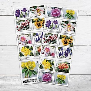Snowy Beauty (Booklet of 20) Forever Postage Stamps, Self-Adhesive, Garden, Wedding, Love, Celebration, Holiday, Winter, Flower, 2022 Scott #5727-5736