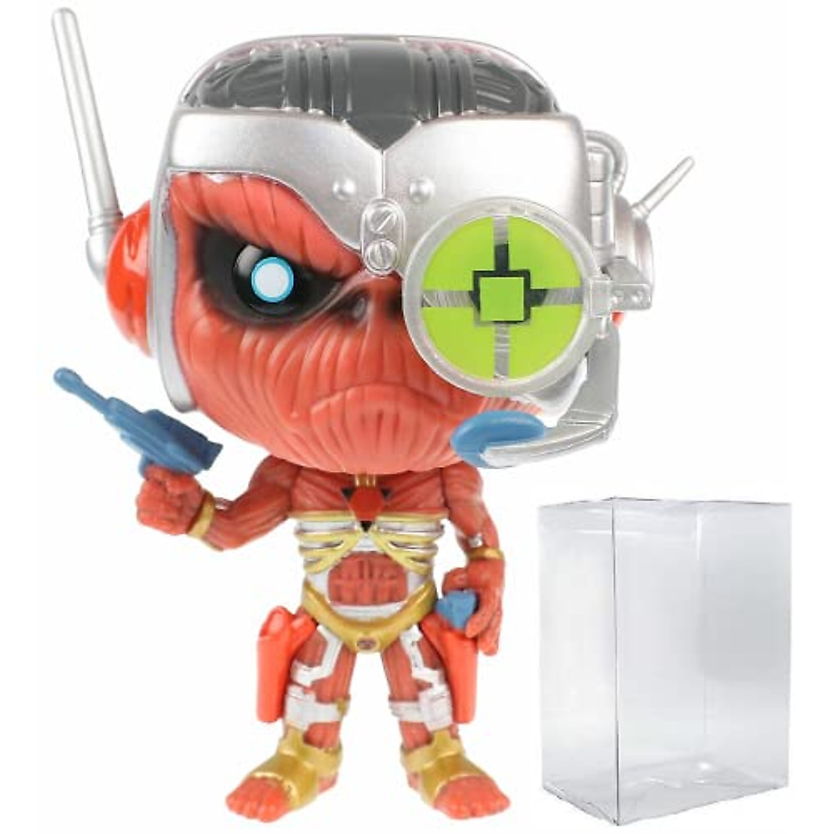 POP Iron [Maiden] Eddie - Somewhere in Time Funko Vinyl Figure (Bundled with Compatible Box Protector Case), Multicolored, 3.75 inches