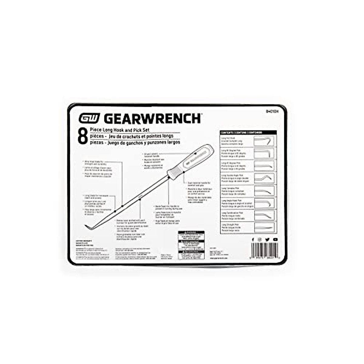 GEARWRENCH 8 Pc. Long Hook & Pick Set - 84010H
