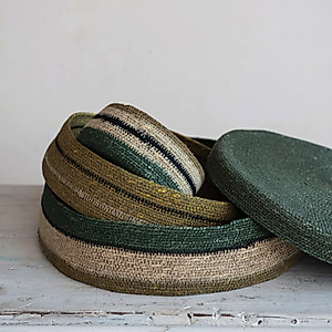 Creative Co-Op Farmhouse Round 2-Tone Seagrass Storage, Set of 3 Sizes, Multicolor Basket