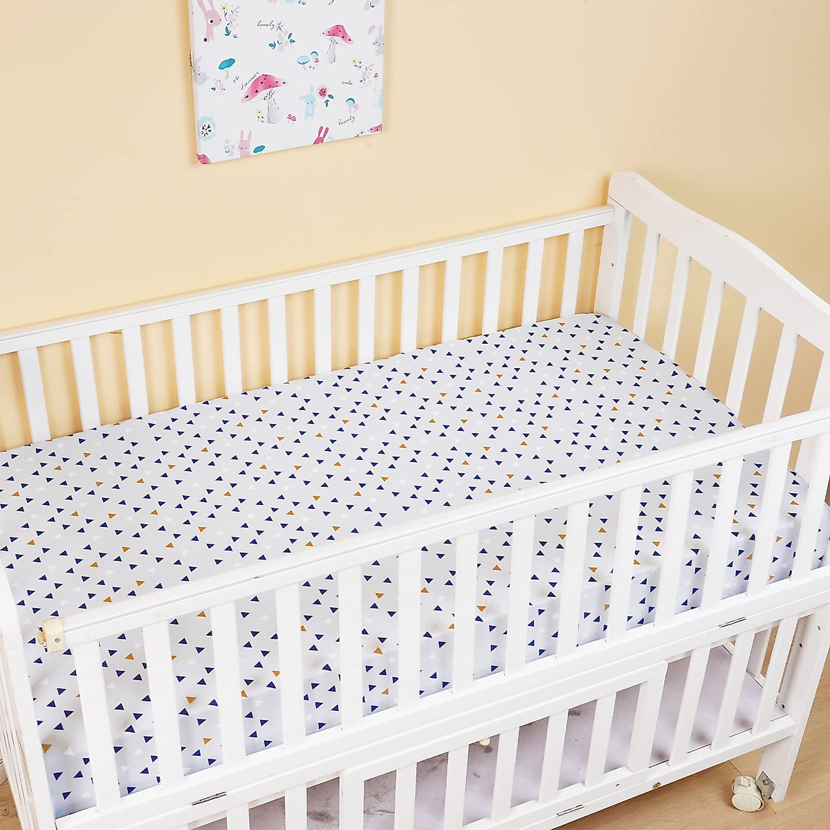 PHF Soft Mini Crib Sheet Set, 2 Pack Silky Comfy Pack N Play Sheets for Boys Girls, Universal Fit for Pack N Play, Playard and Mini Crib Mattresses, Woodland