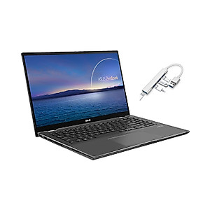 ASUS ZenBook 15.6” FHD Touchscreen Display Laptop | Intel Core i7-1165G7 | NVIDIA GeForce GTX 1650 | Backlit Keyboard | Windows 11 | Grey | with USB3.0 HUB Bundle (Gray, 16GB RAM | 512GB SSD)