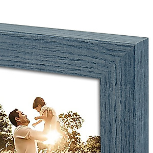 Golden State Art, 5x7 Double Picture Frame Vertical Hinged Photo Frame 2 Opening Folding Family Frames Collage, with Real Glass (5x7, Blue, 1-Pack)