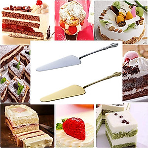 Mcles Stainless Steel Dessert Server Spatula, Cake Pie Pastry Server Pack Of 2,Pie Spatula Cake Server Spatula Luxurious Pie Server Spatula for Pizza,Cheese, Gold and Silver Cake Shovel