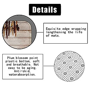 Camille&Andrew 4PCS Horse Shower Curtain Set, Cow Cattle Sheep Hen Farm Animal Brown Barn Western Country Rustic Farmhouse Bathroom Decor Waterproof Fabric Shower Curtain, Non-slip Bath Mat Toilet Rug