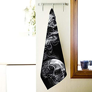 LASWEGA Smoke Skull Luxury Hand Towels,Ultra Soft & Highly Absorbent Premium Microfiber Bath Towel for Hand,Gym,Beauty,Hair,Spa,and Home Hair Care,27.5 * 15.7in